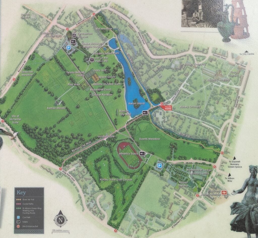 Dog friendly Verulamium Park, Hertfordshire